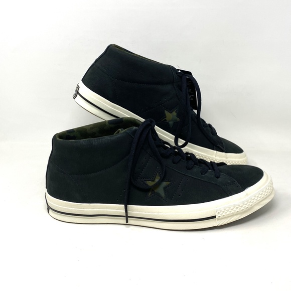 Converse | Shoes | Converse One Star Camo Mid Top Black Mens Leather ...